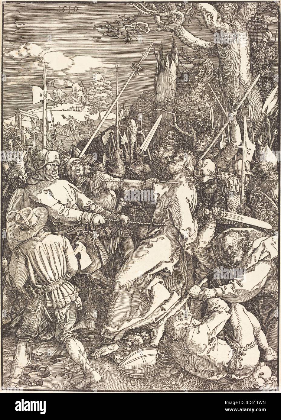 'The Betrayal of Christ' by Albrecht Dürer, 1510, illustrates Judas ...