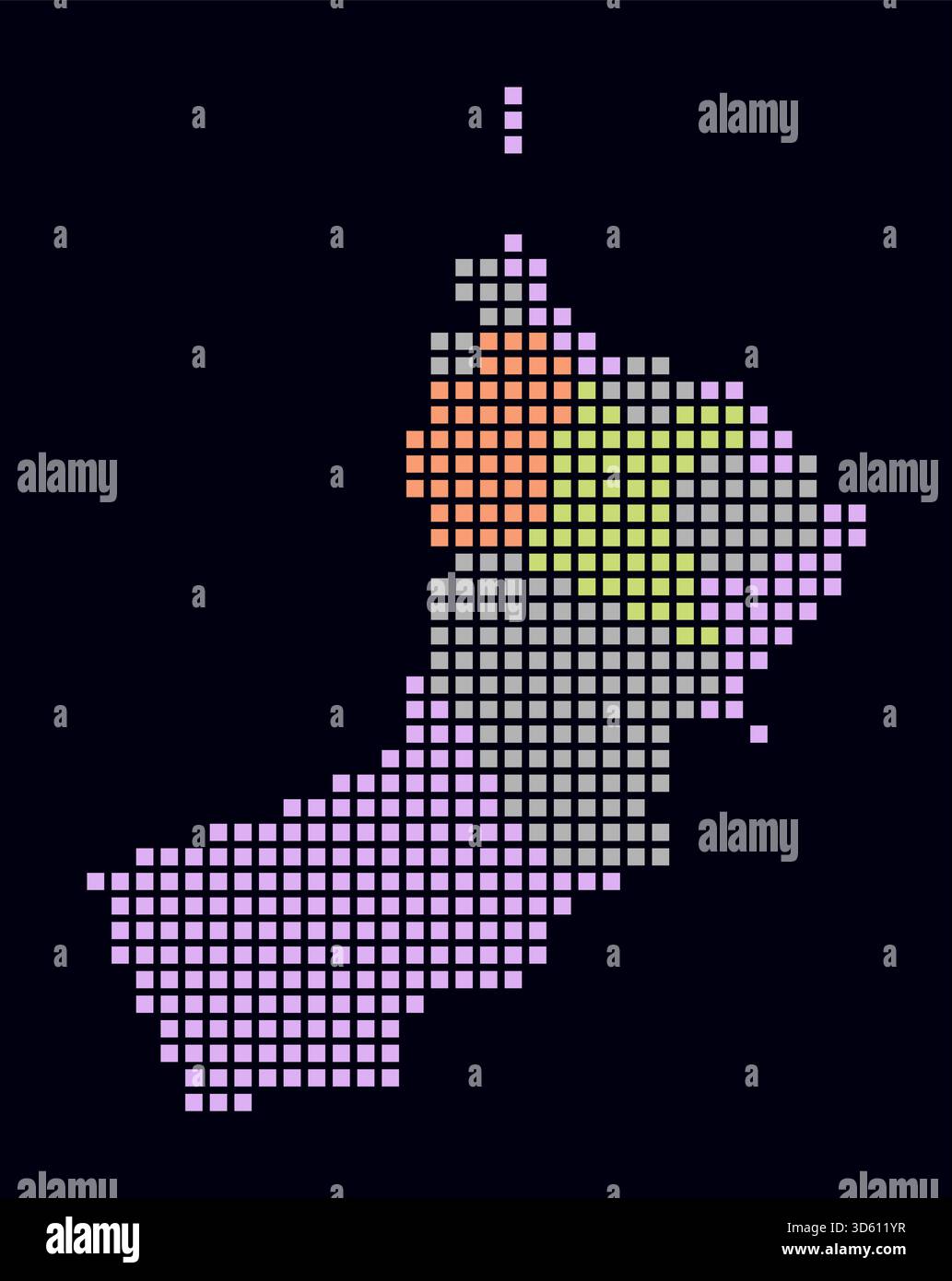 Oman dotted map. Digital style map of the country on a dark background ...