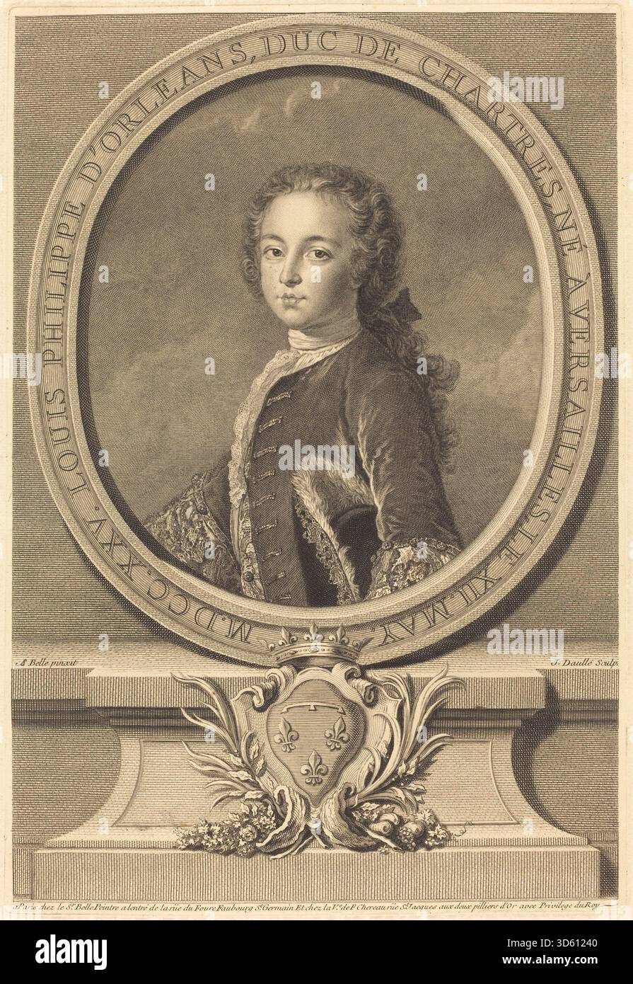 An engraving by Jean Daullé after Alexis Simon Belle depicting Louis ...
