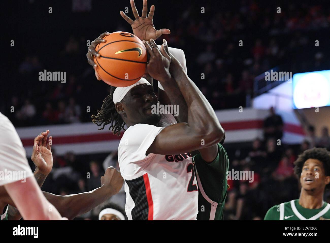 ATHENS, GA - NOVEMBER 17: Center Somto Cyril #2 of the Georgia Bulldogs ...