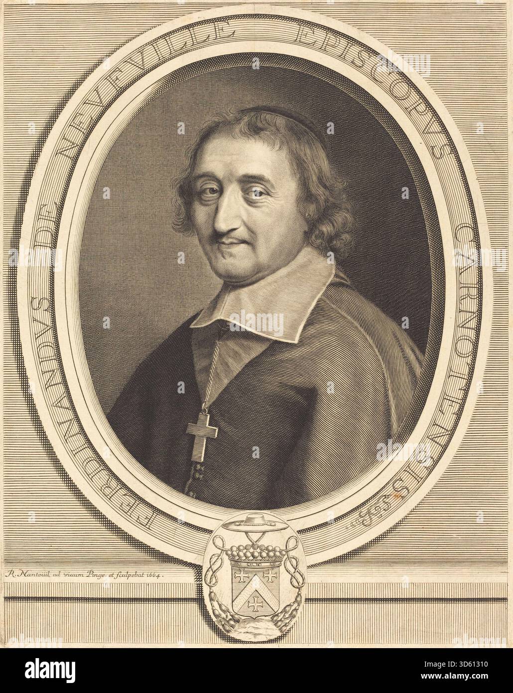 A second engraved portrait by Robert Nanteuil of Ferdinand de Neufville ...