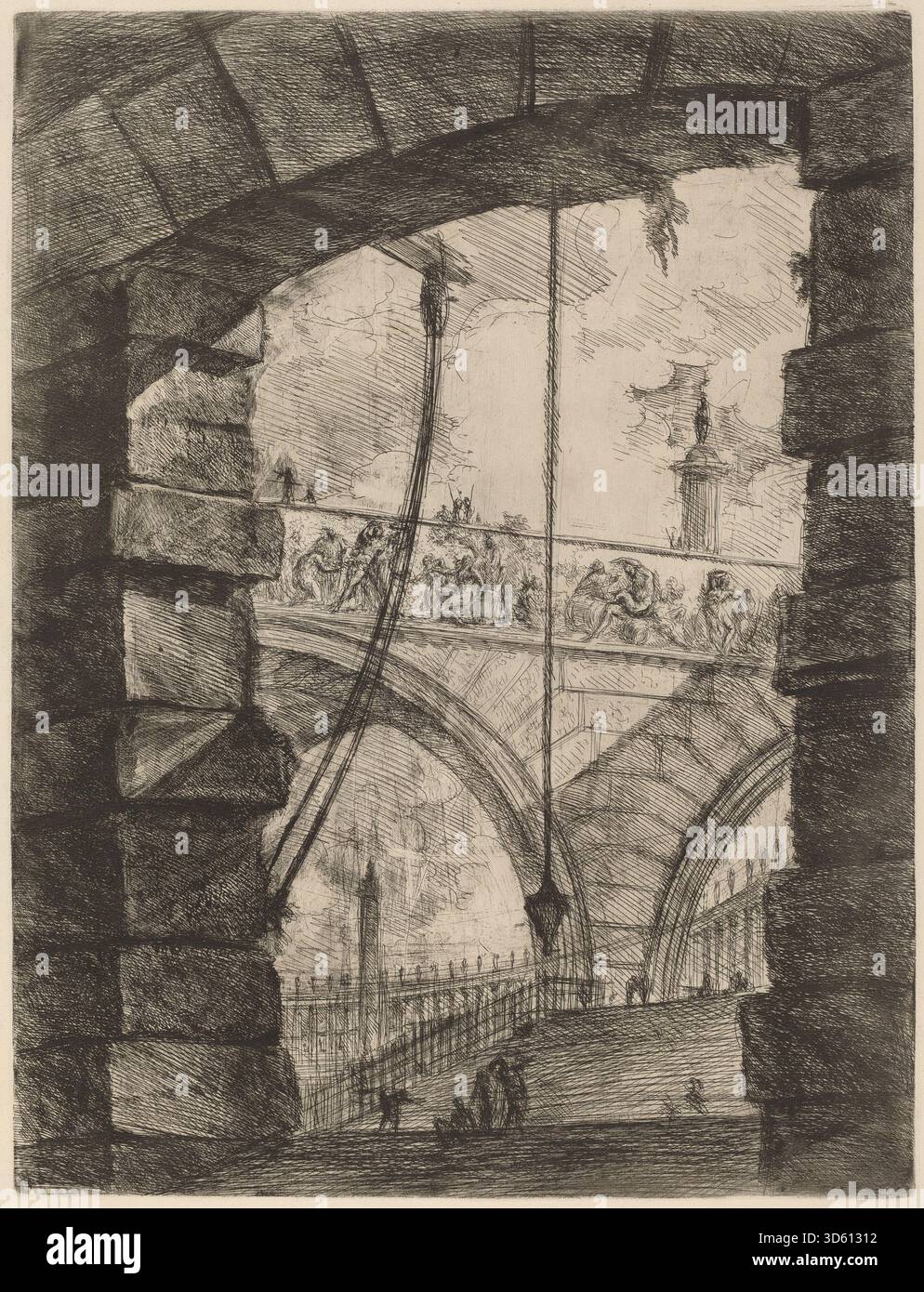 This 1749–1750 etching by Piranesi shows a grand Italian piazza with ...