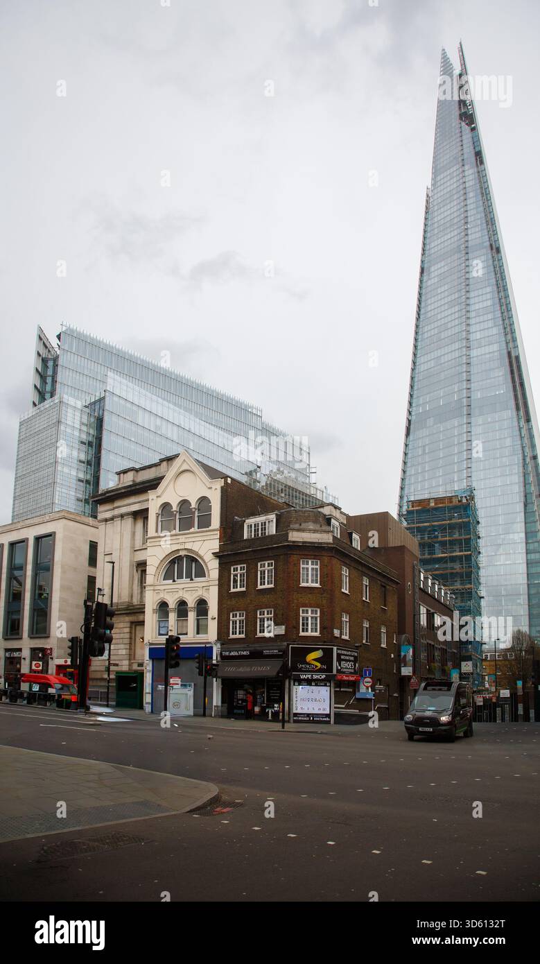 The Shard pyramid shape modern skyscraper tower in Southwark and a ...