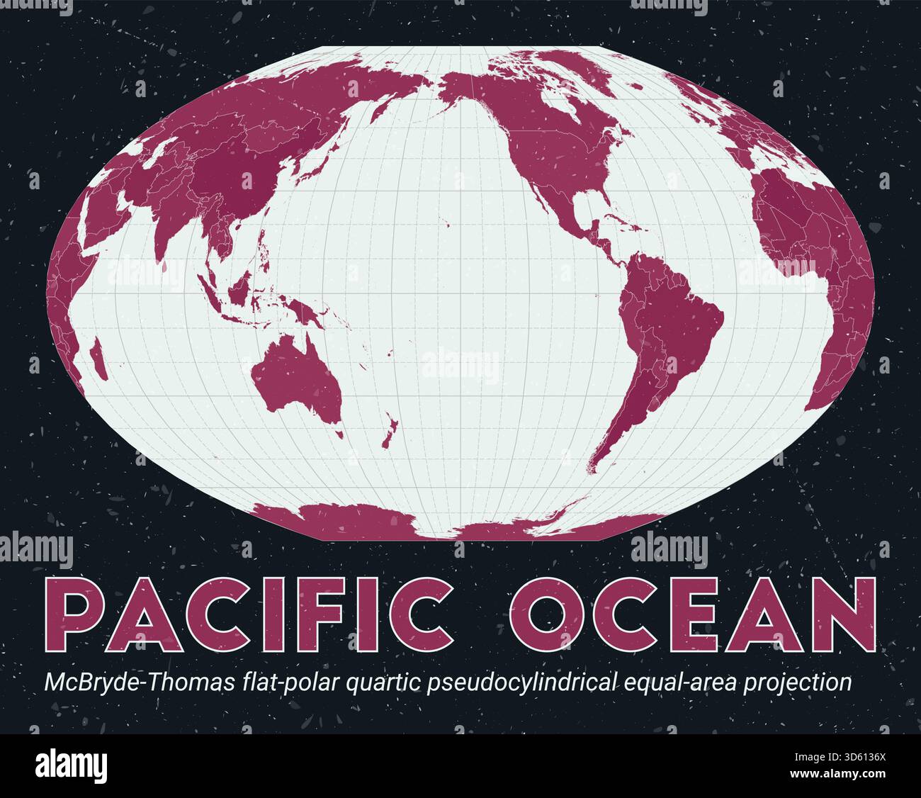 Pacific Ocean. World map. McBryde-Thomas flat-polar quartic ...