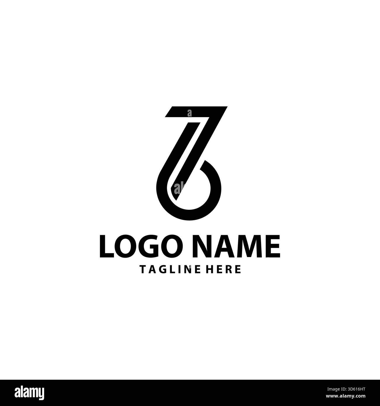 Number six logo design Black and White Stock Photos & Images - Alamy
