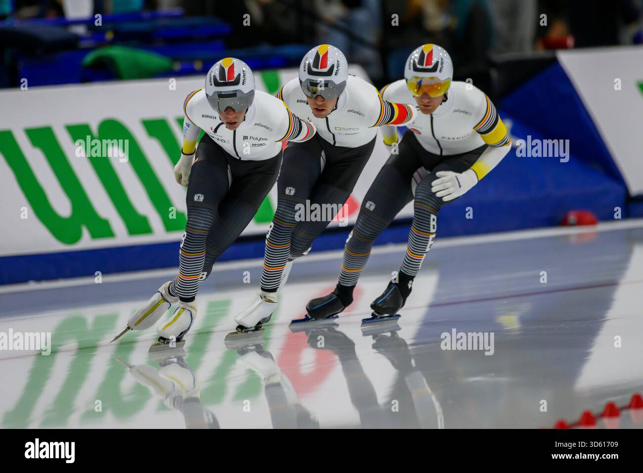 From front to back, Belgium's Bart Swings, Indra Medard and Mathais ...