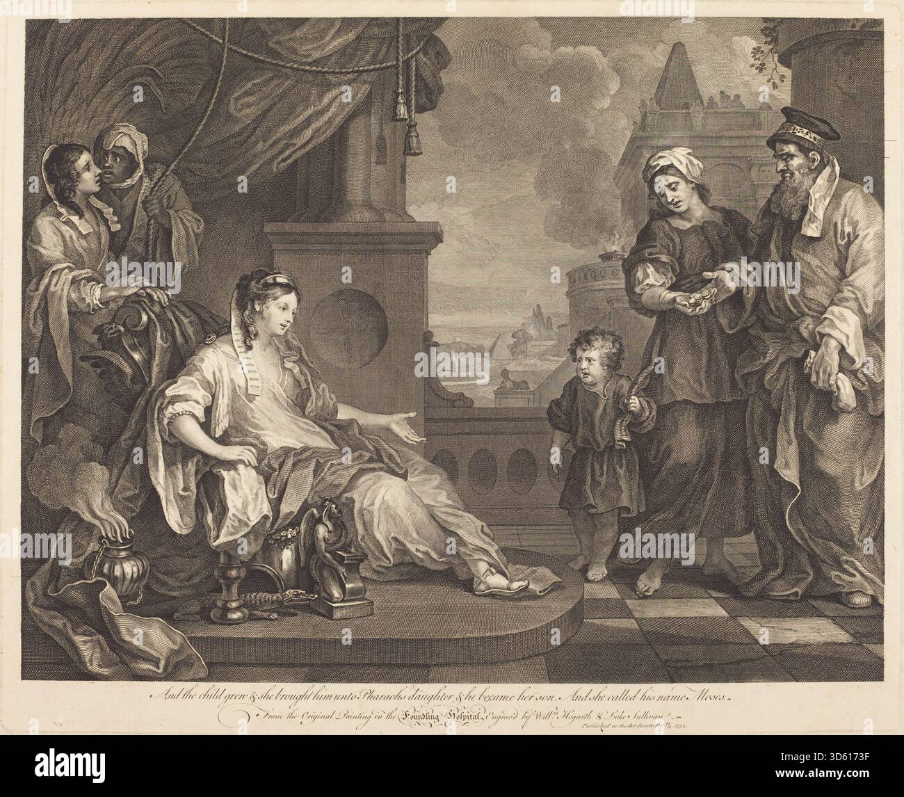 Moses Brought to Pharaoh's Daughter, 1752, by William Hogarth and Luke ...
