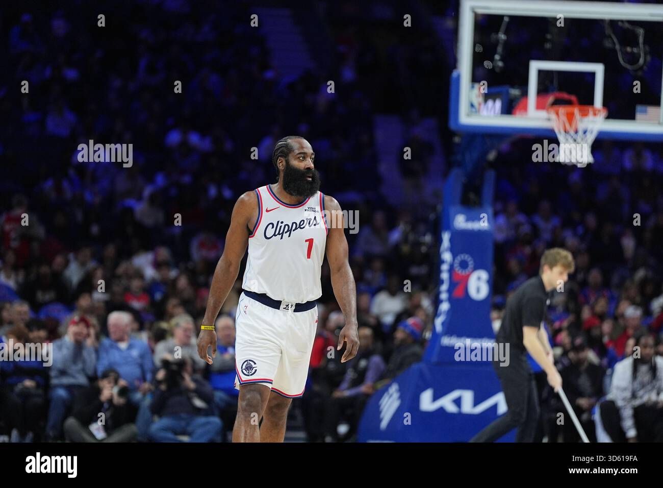 Los Angeles Clippers' James Harden in action during an NBA basketball ...