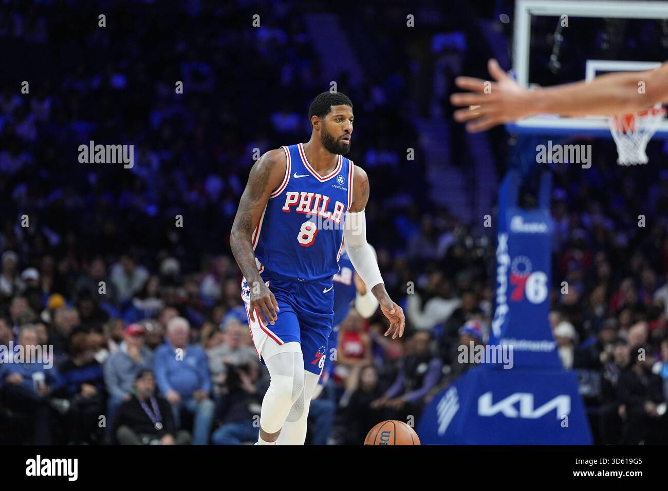 Philadelphia 76ers' Paul George in action during an NBA basketball game ...