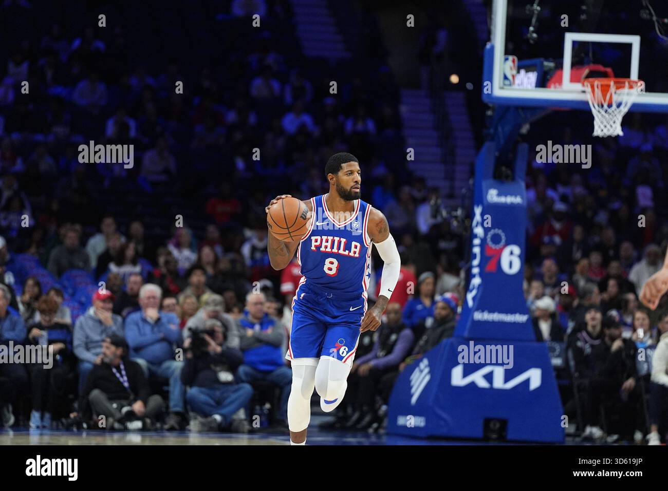 Philadelphia 76ers' Paul George in action during an NBA basketball game ...