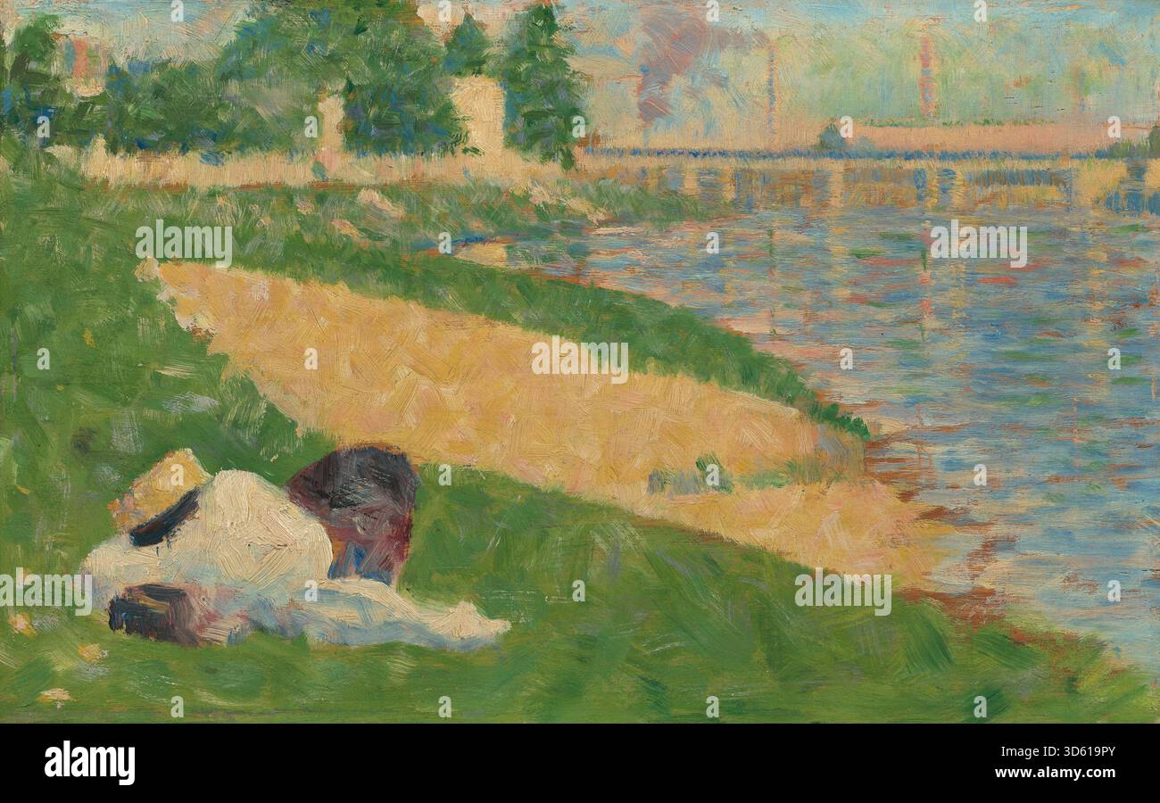 This study by Georges Seurat, 1883–1884, shows the Seine River with ...