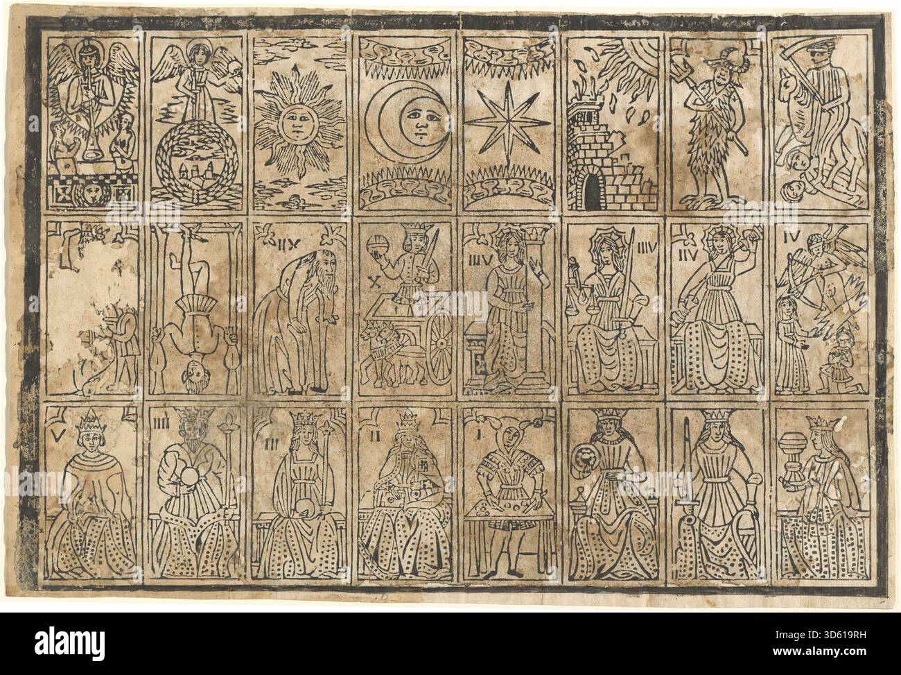 These 15th-century Italian playing cards feature hand-painted designs ...