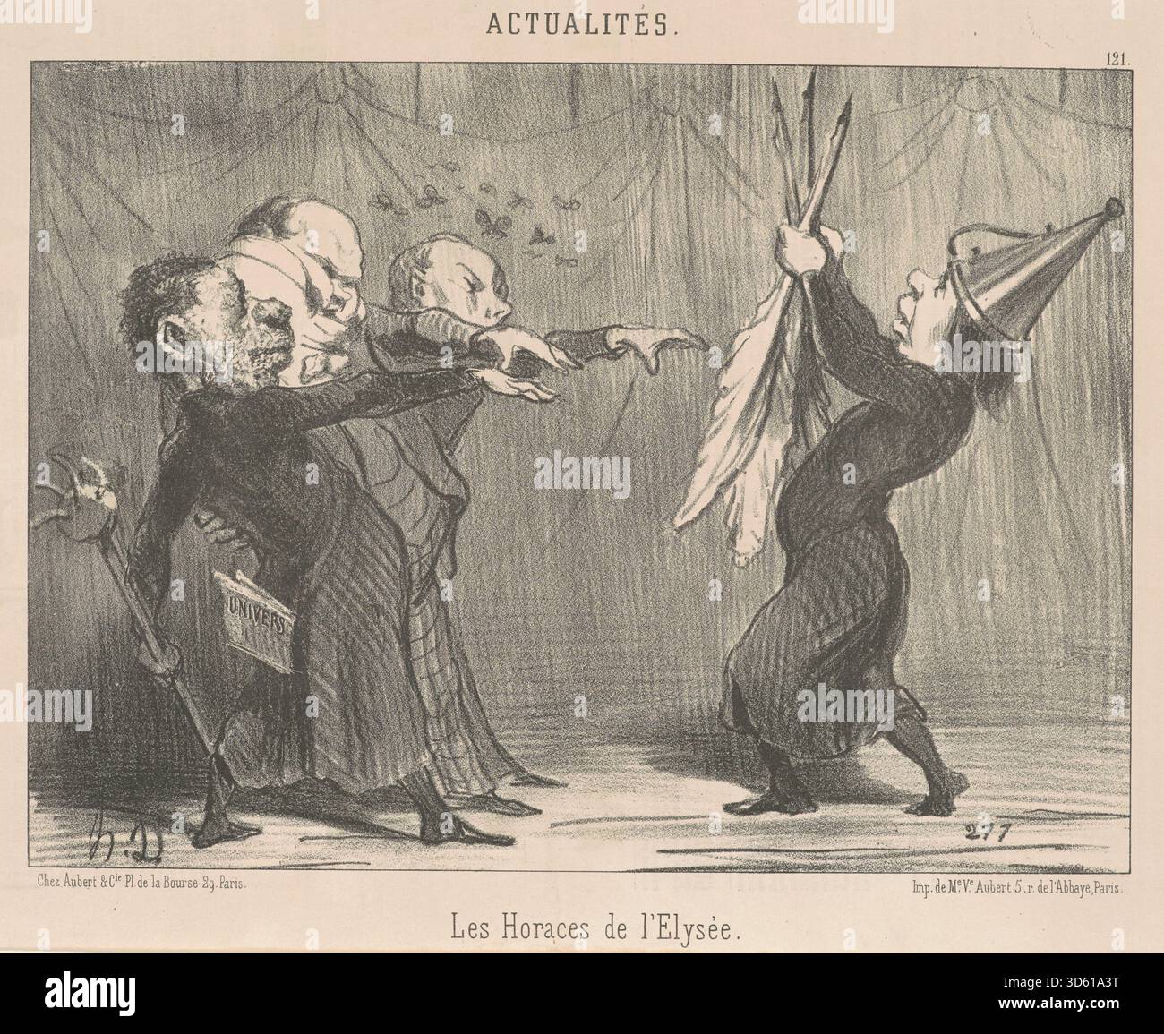 This 19th-century lithograph by Honoré Daumier, titled 'L'empereur ...