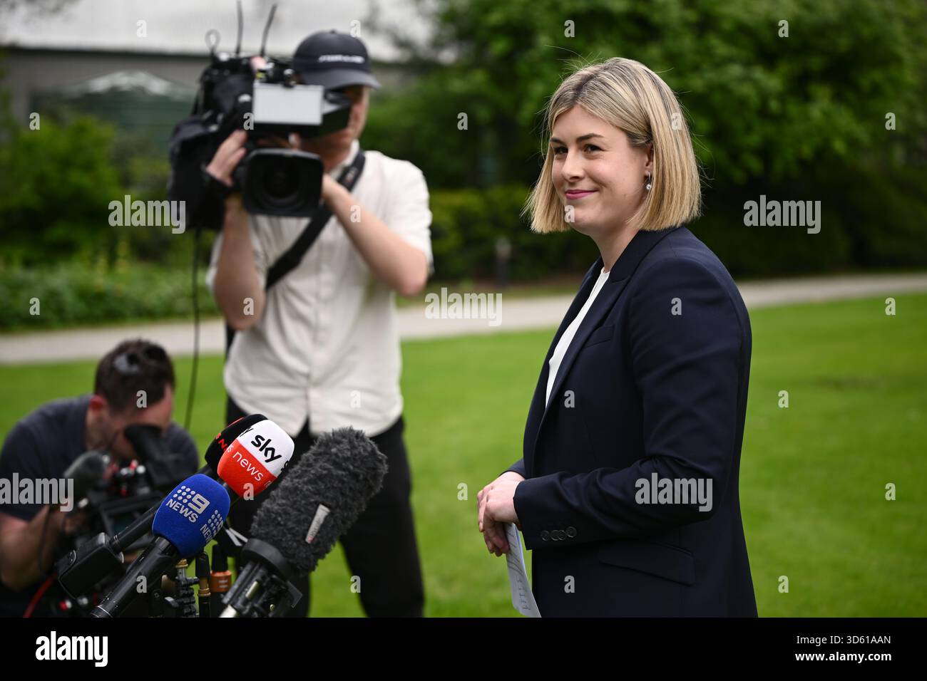 Victorian Opposition Leader Jess Wilson speaks to media following a ...