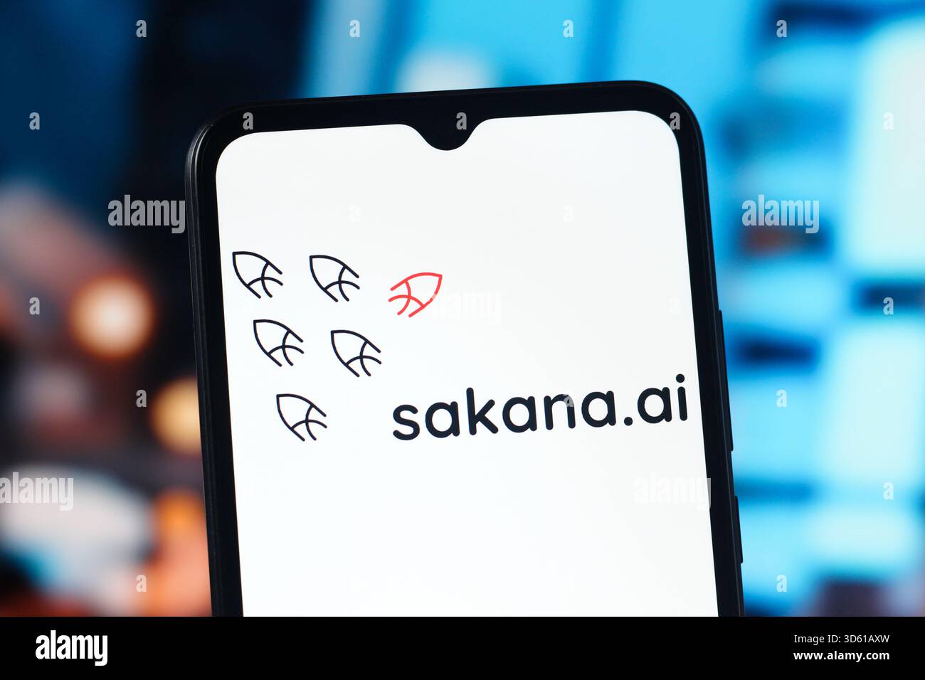 In this photo illustration, the Sakana AI logo is seen displayed on a ...