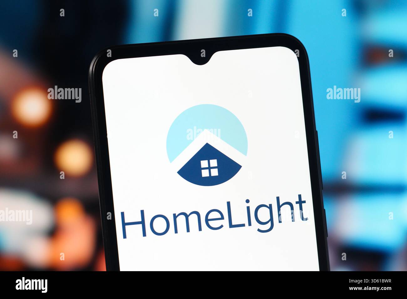 In this photo illustration, the HomeLight (Home Light) logo is seen ...