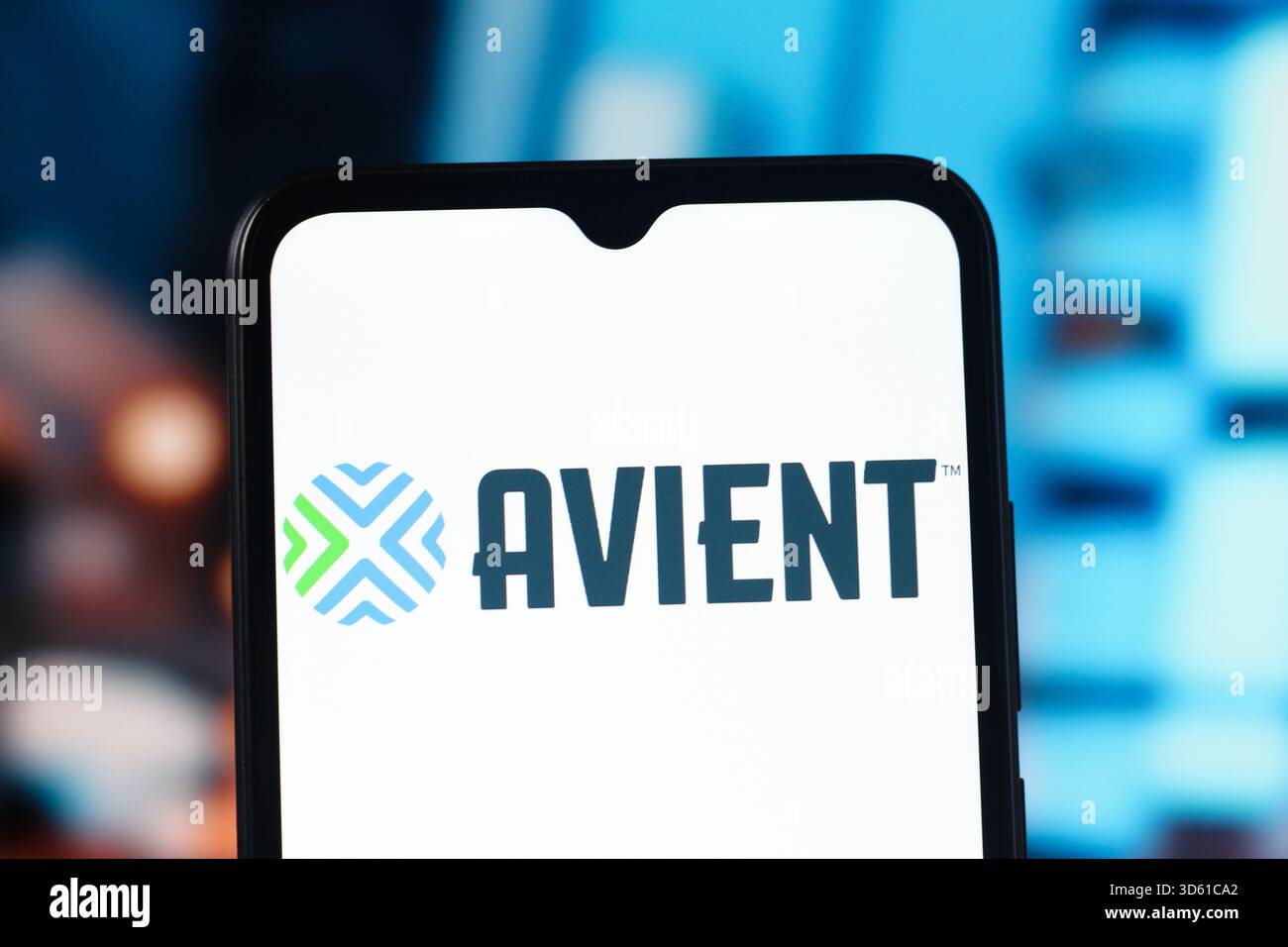 In this photo illustration, the Avient Corporation logo is seen ...