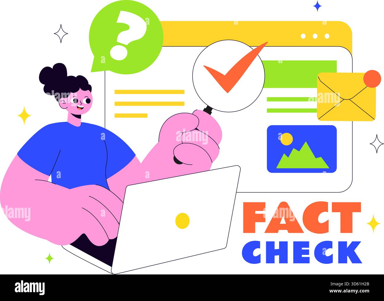 Fact Check Vector Illustration Featuring Myths Vs Facts News For ...