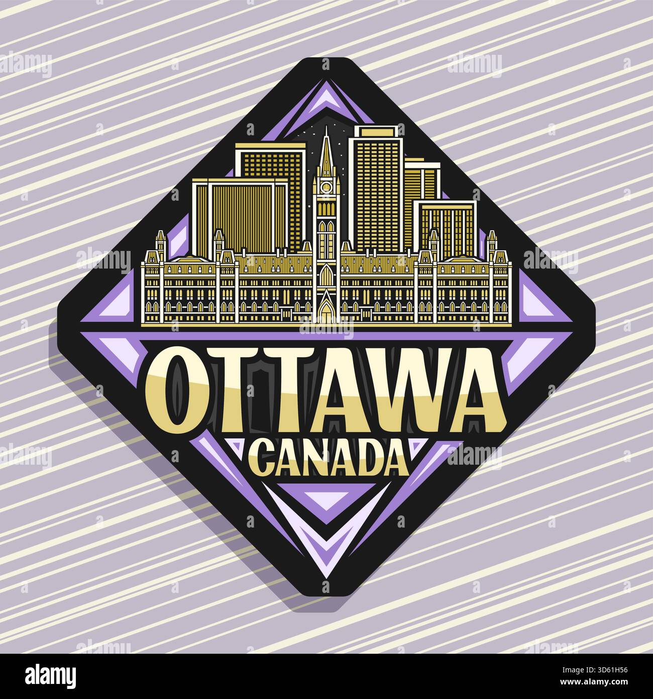 Ottawa sign at night Stock Vector Images - Alamy
