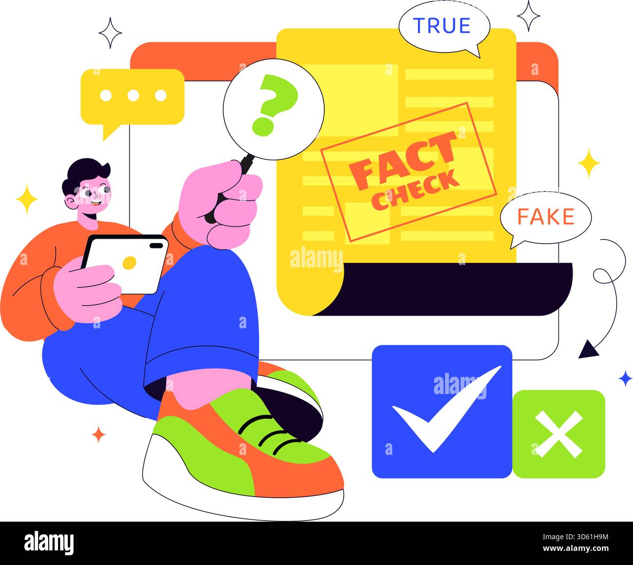 Myths vs facts value Stock Vector Images - Alamy
