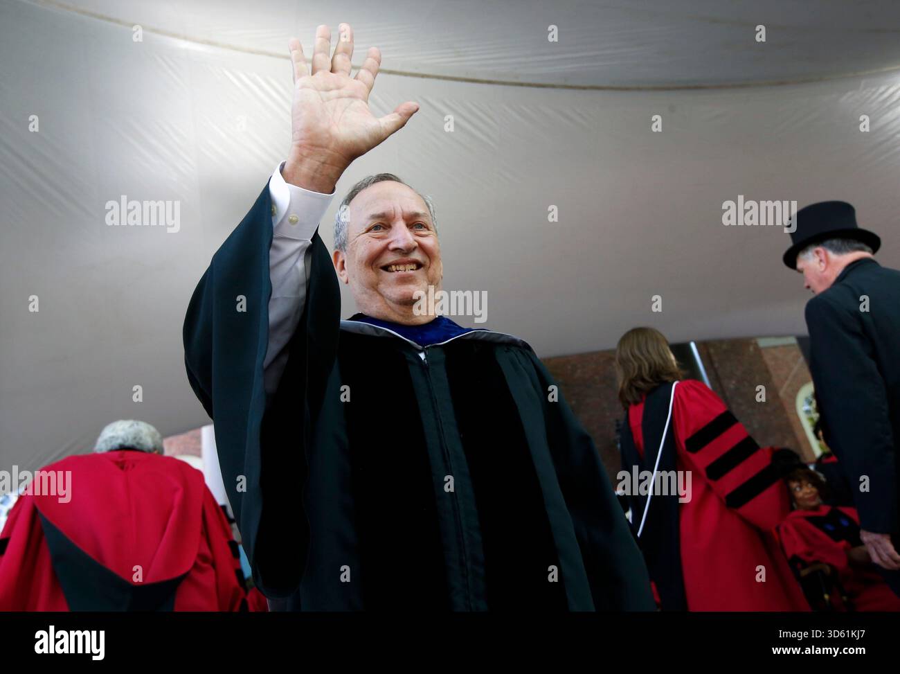 FILE -Former Harvard University president Larry Summers waves during ...