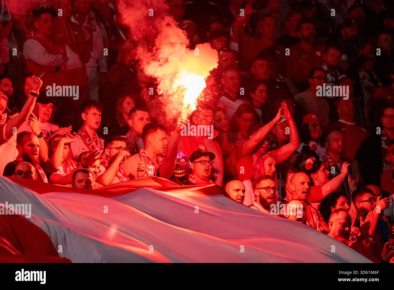 Polish fans with flares during the FIFA World Cup 2026 European ...