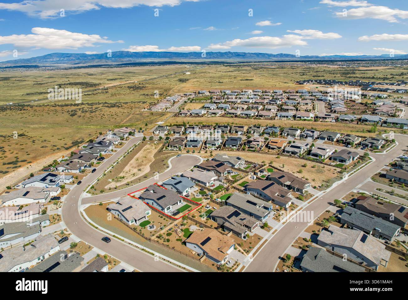 suburban aerial perspective, townscape from above showing development ...