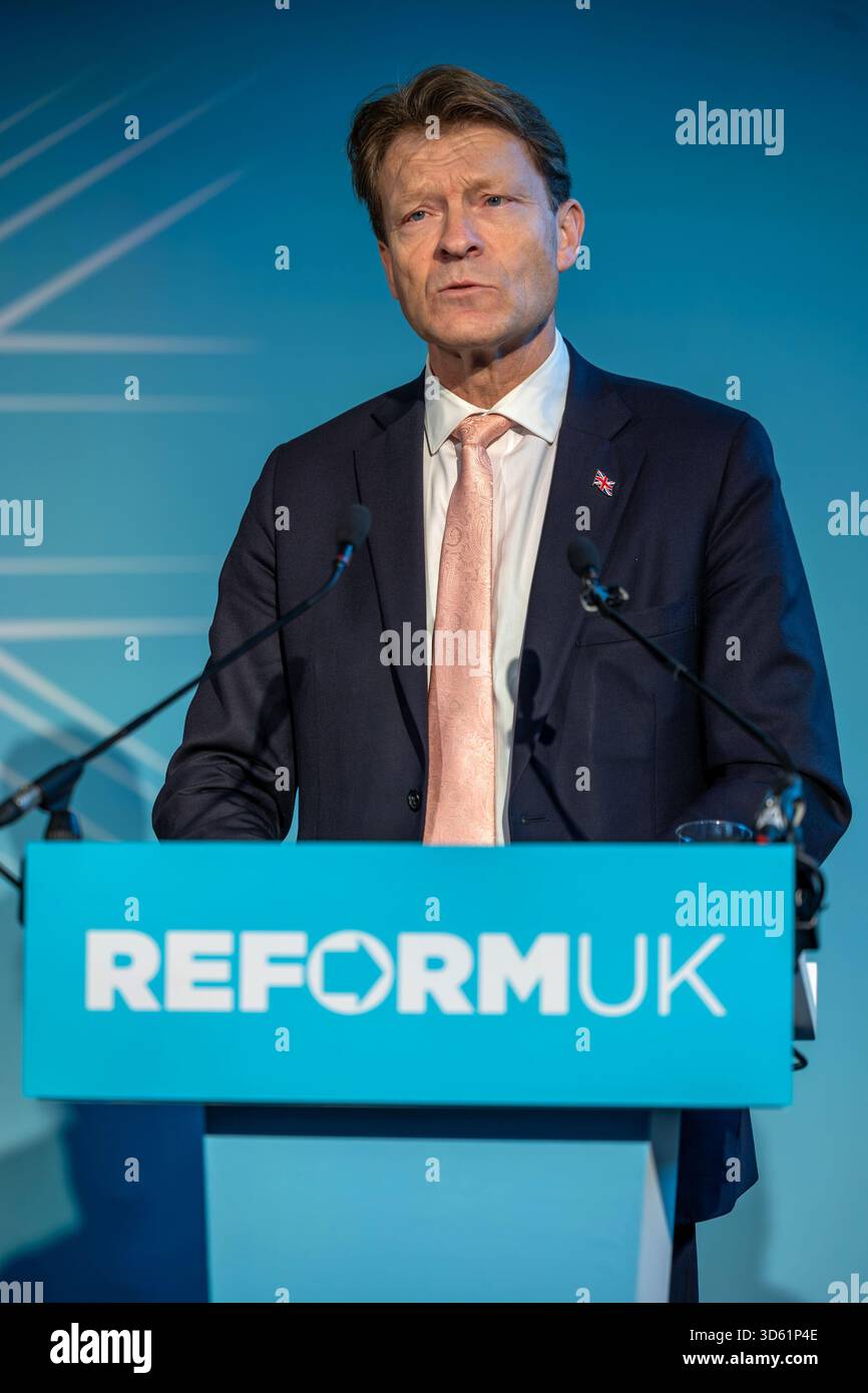 Church House Westminster — 17 November 2025. Reform UK leader Richard ...