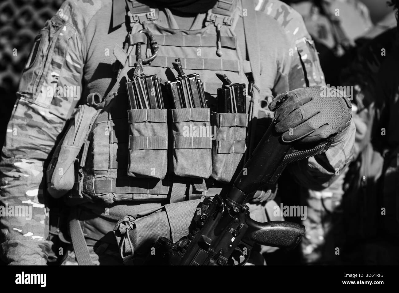 French soldier in combat gear during a NATo Multinational Exercise ...