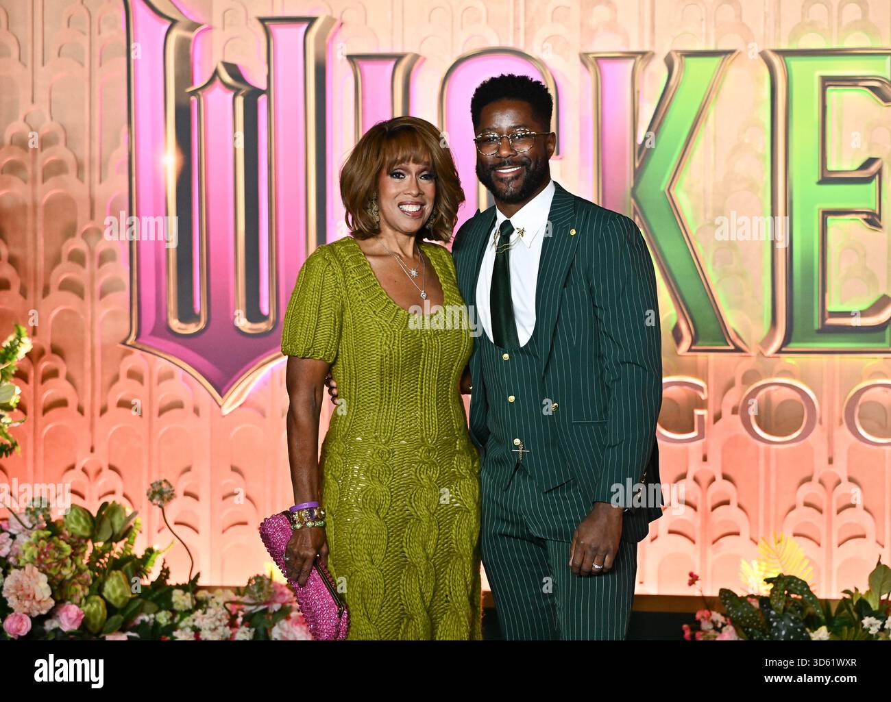 Gayle King, left, and Nate Burleson attend the premiere of "Wicked: For ...