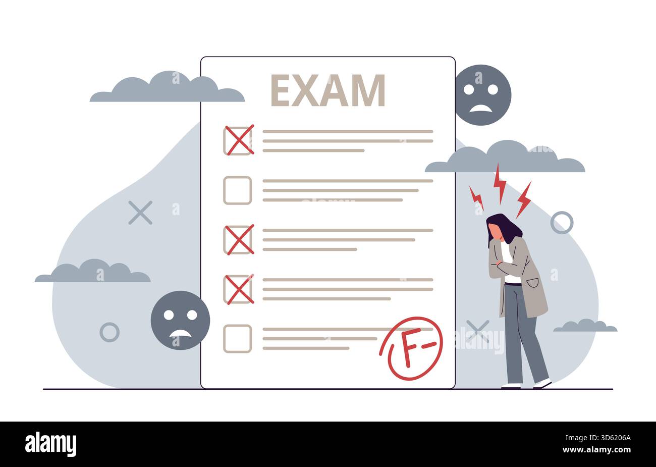 Failed exam sad Stock Vector Images - Alamy