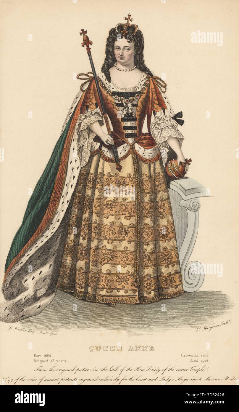 Queen Anne of England, Scotland and Ireland, 1664-1702. Daughter of ...