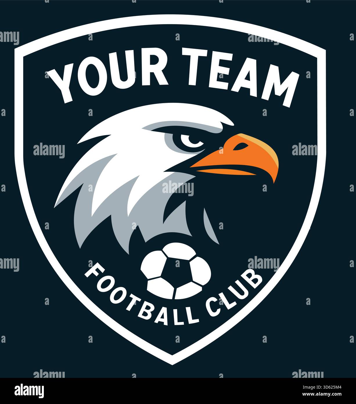This striking shield logo showcases a powerful eagle alongside a soccer ...