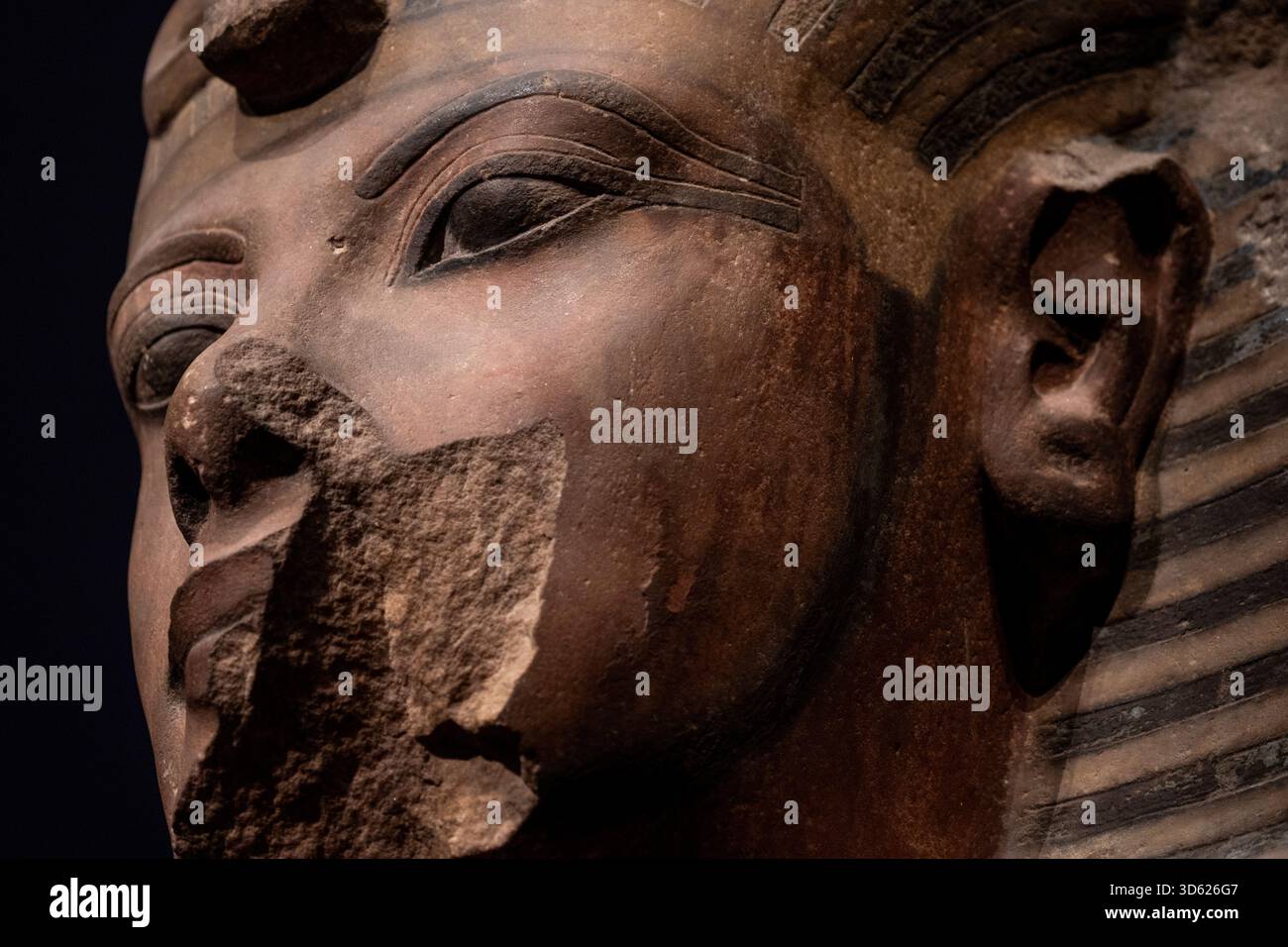 The Colossal statue of Tutankhamun on display at the “Ancient Egypt ...