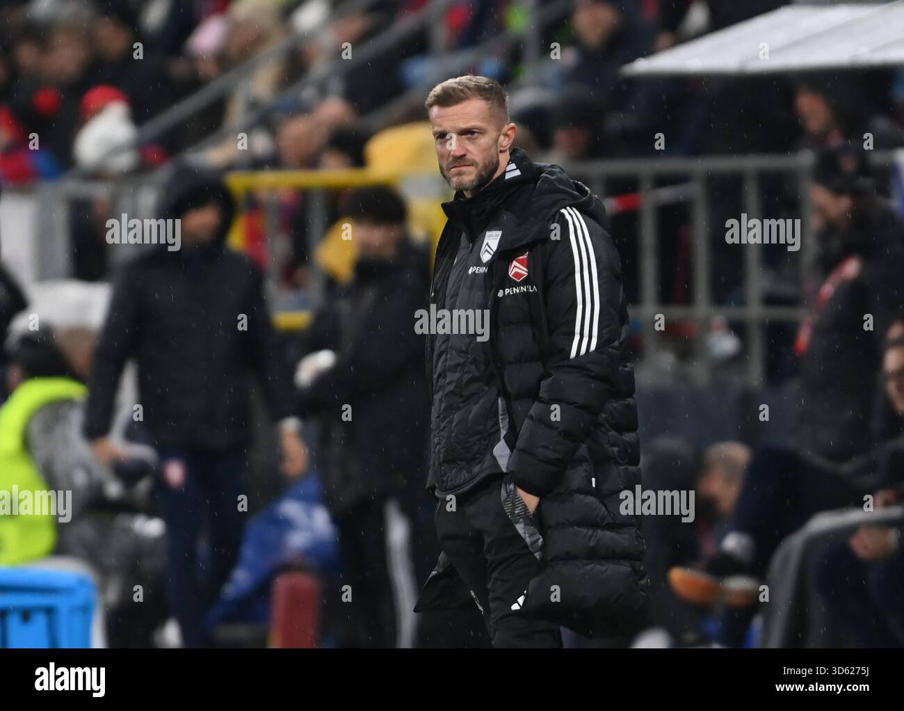 Coach Scott Wiseman from Gibraltar during the Football World Cup ...