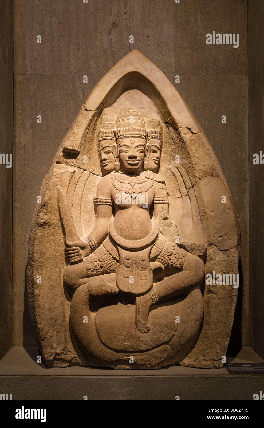 Vietnam: A sandstone Cham sculpture of the Hindu god Brahma, 11th ...