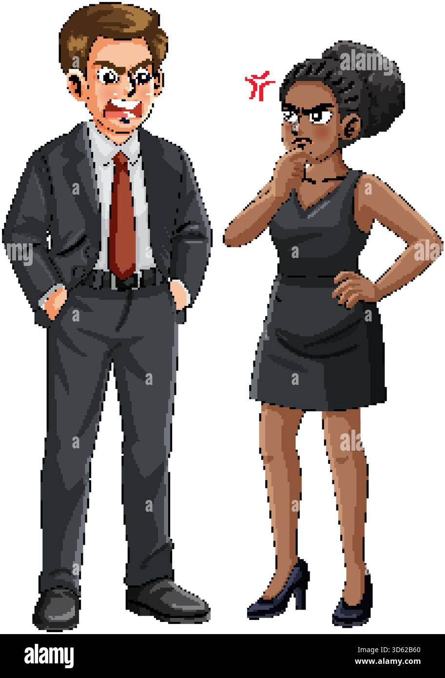 Two colleagues in animated discussion Stock Vector Images - Alamy