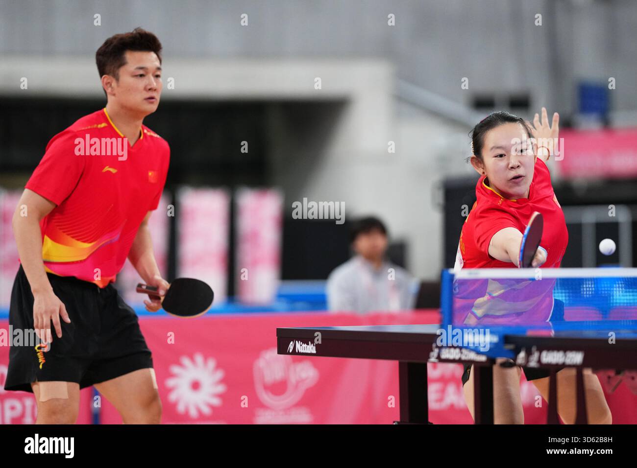 Wang Cong & Wang Zhe (CHN), NOVEMBER 18, 2025 - Table Tennis : Mix ...