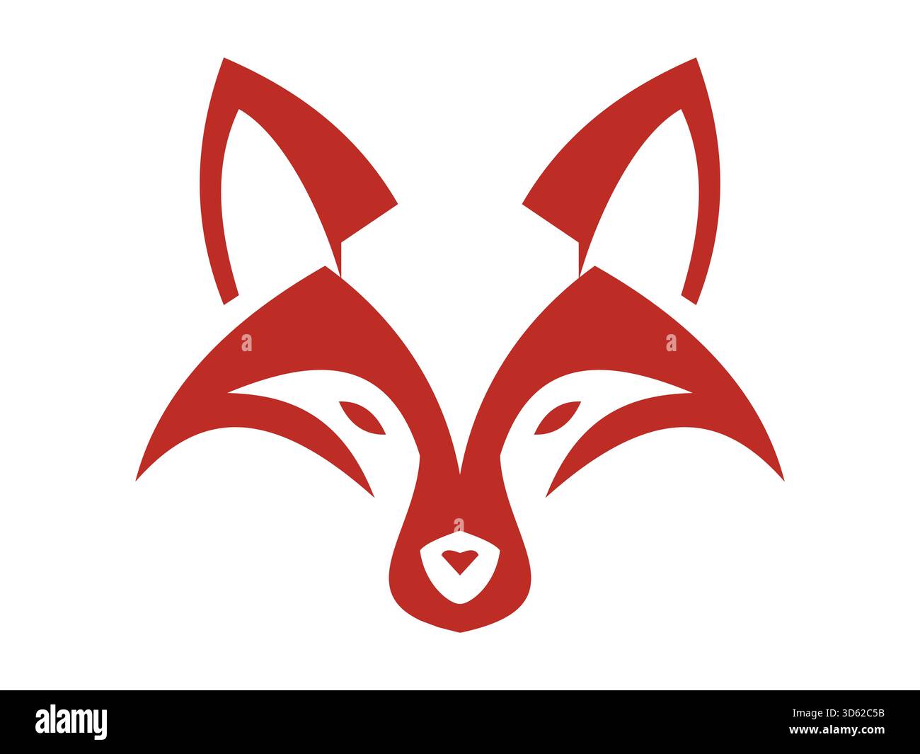 A clean and modern minimalist fox icon created with sharp lines and ...