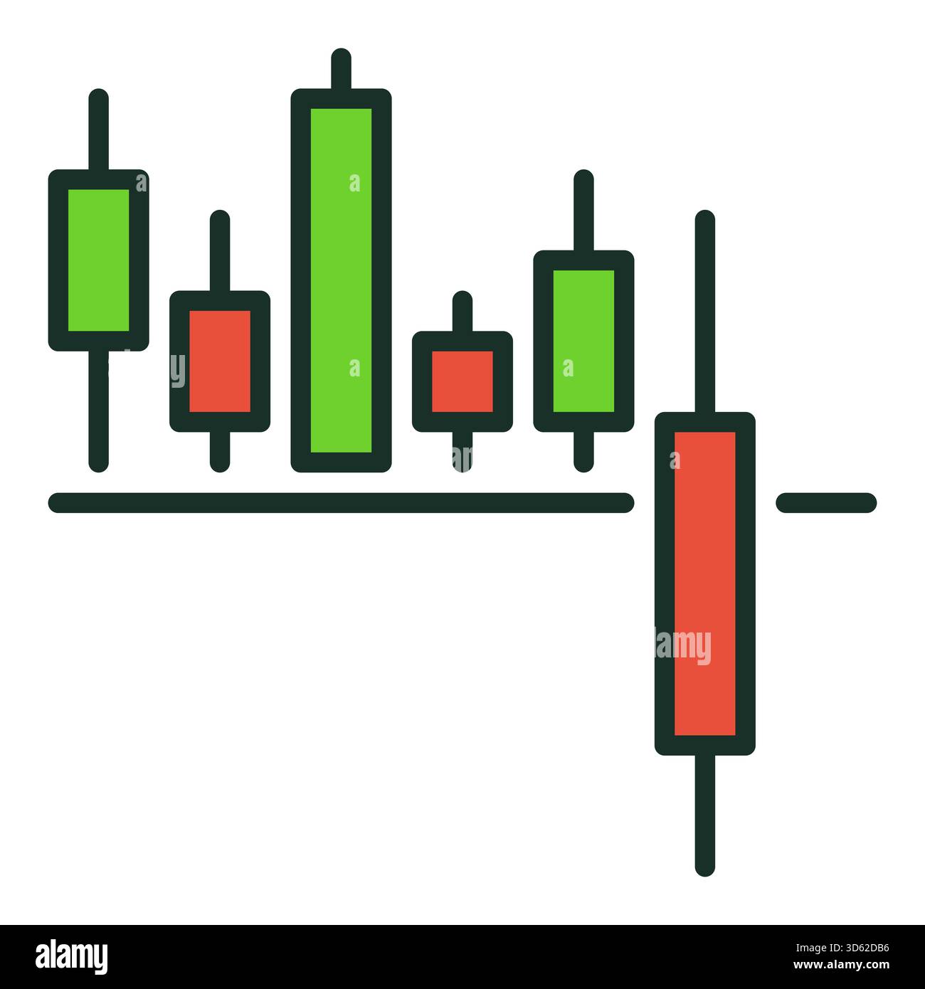 Breakout Candlestick Chart vector Trading concept colored icon or sign ...