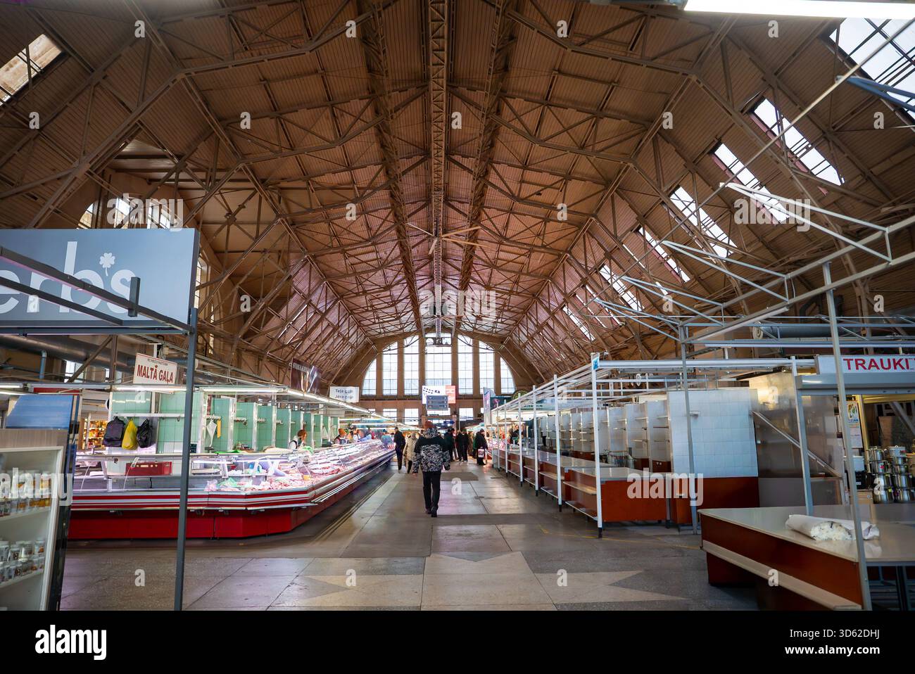 Riga Central Market hangar hall with arched trusses and daylight Stock ...