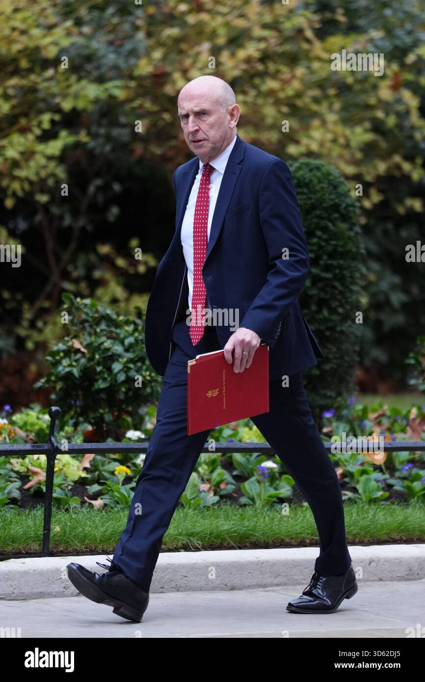 Defence Secretary John Healey arriving for a Cabinet meeting in Downing ...