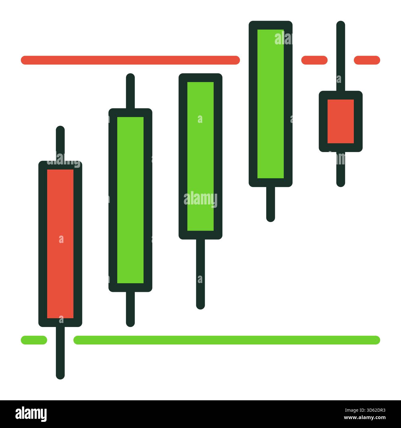 Stock Market Candlestick Chart vector Candle Graph in Range concept ...