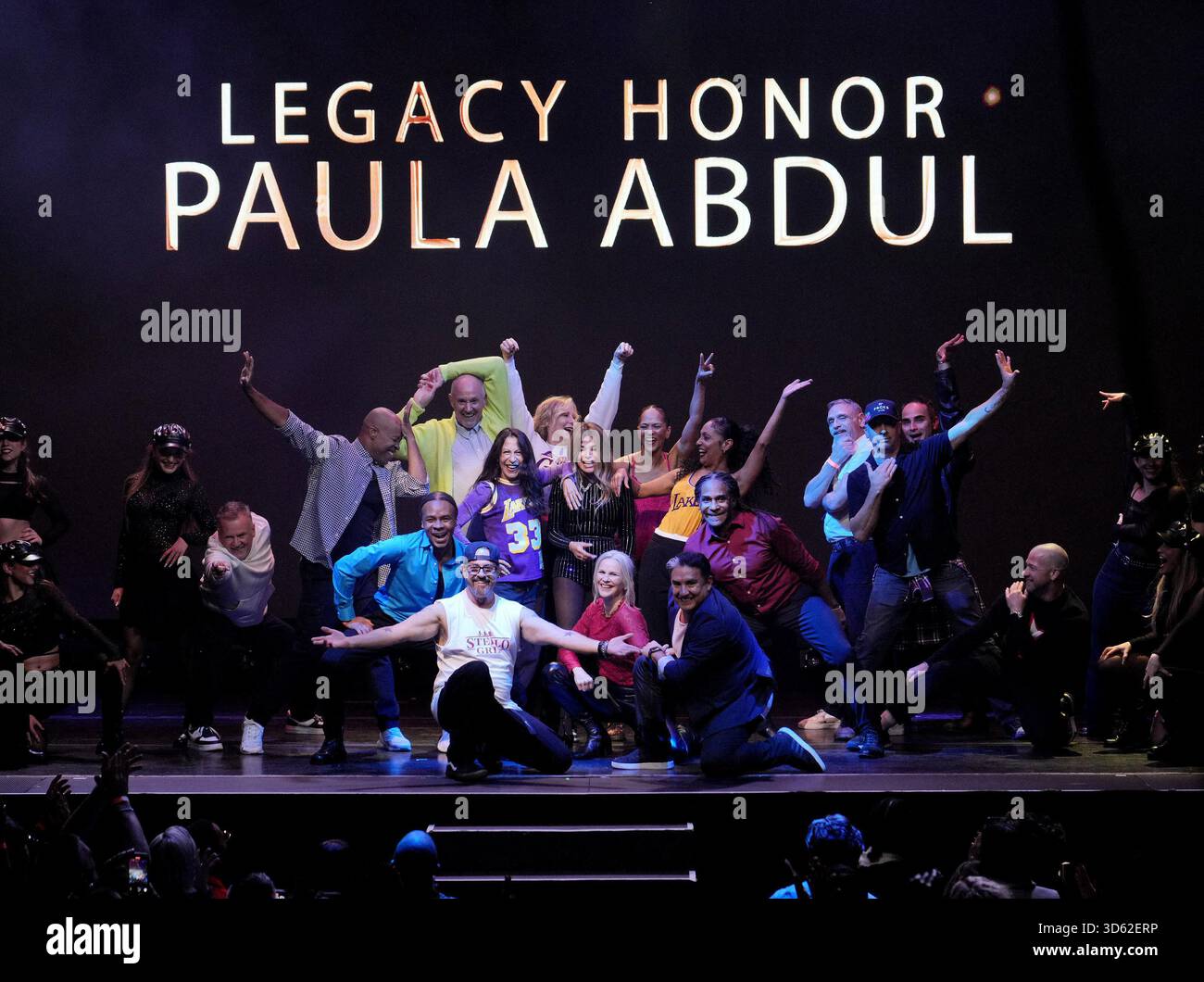 WCA LEGACY Honoree Paula Abdul with her former dancers on stage at the ...