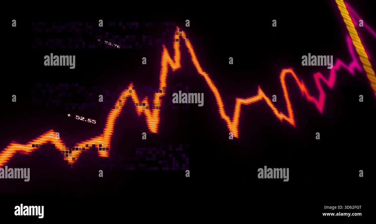 Showing neon jagged line moving across display with +52 Stock Photo - Alamy