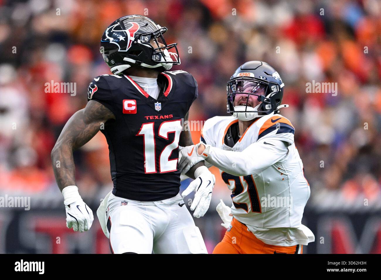 Houston Texans wide receiver Nico Collins (12) runs a route in the ...