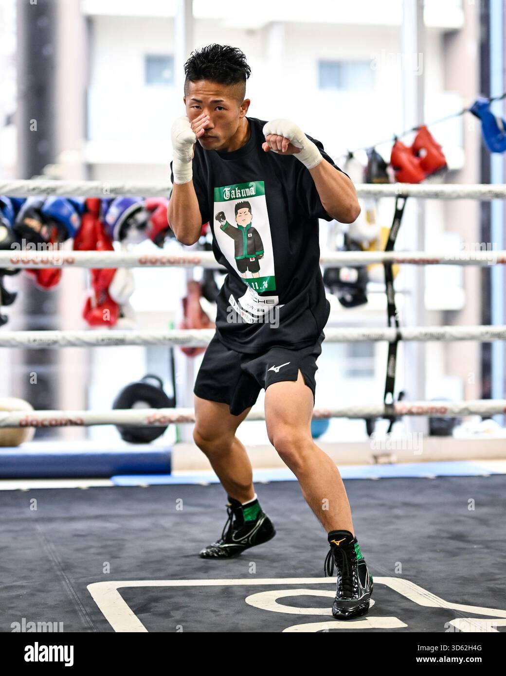 Takuma Inoue of Japan during a public workout at Ohhashi Boxing Gym on ...