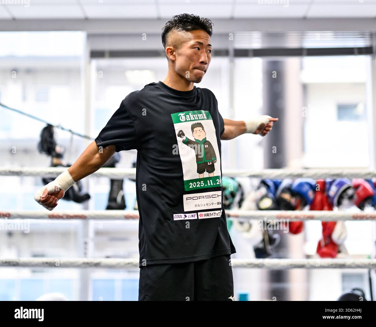 Takuma Inoue of Japan during a public workout at Ohhashi Boxing Gym on ...