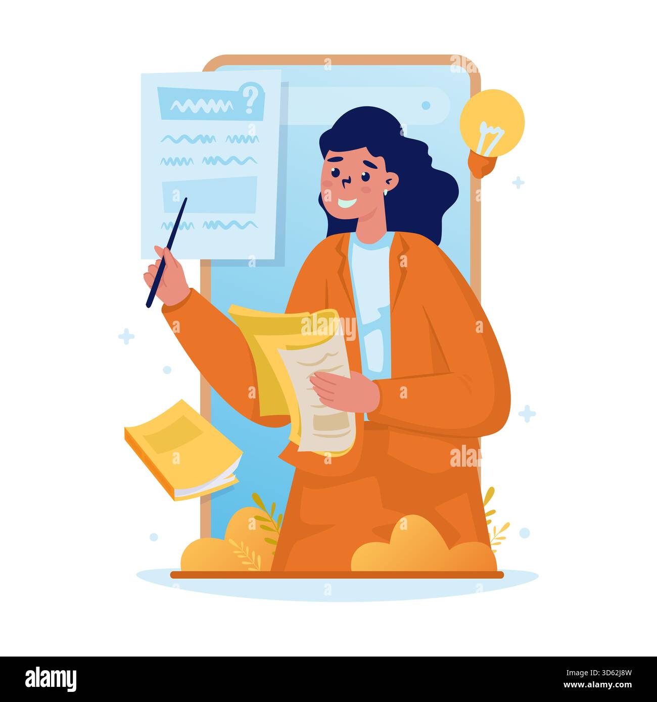Female teacher character vector illustration Stock Vector Image & Art ...