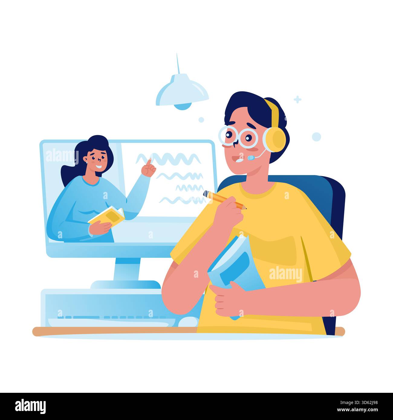 Online education character study hi-res stock photography and images ...